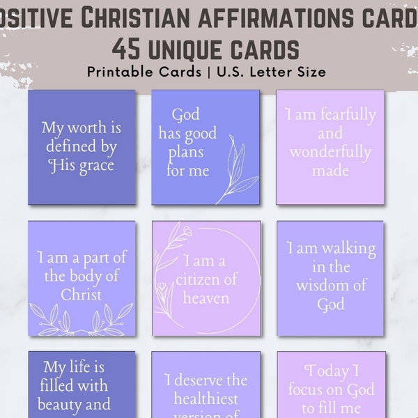 Positive Affirmation Cards for Self Love Printable Affirmations for ...
