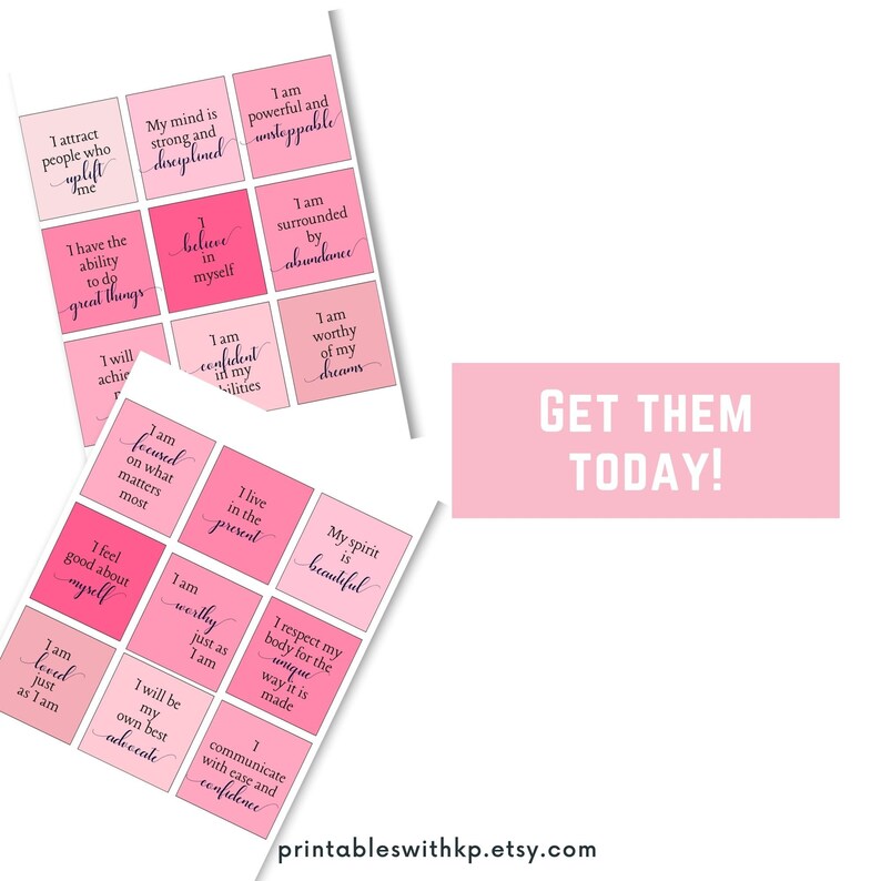 Positive Affirmation Cards for Self Love | Printable Affirmations for ...