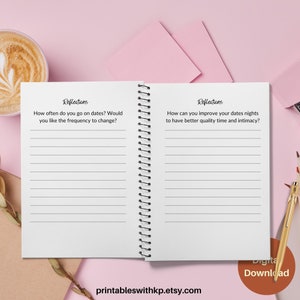 Printable Date Night Planner With Date Night Ideas, Reflection Prompts ...