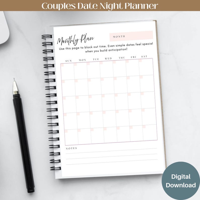 Printable Date Night Planner With Date Night Ideas, Couples Dates ...