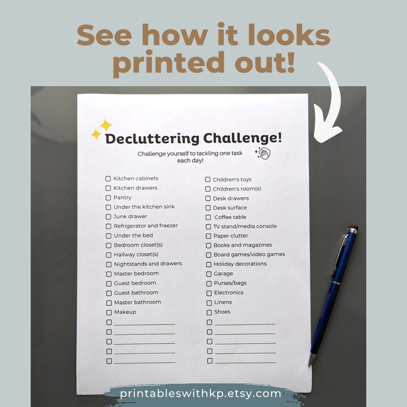 Declutter Checklist | Declutter Challenge | Declutter in 30 Days ...
