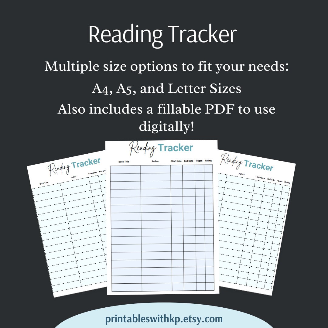 Printable and Digital Reading Log, Book Log, Great for Avid Readers ...