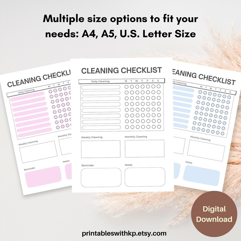 Printable Cleaning Checklist | Weekly Cleaning Routine | Home Chores ...