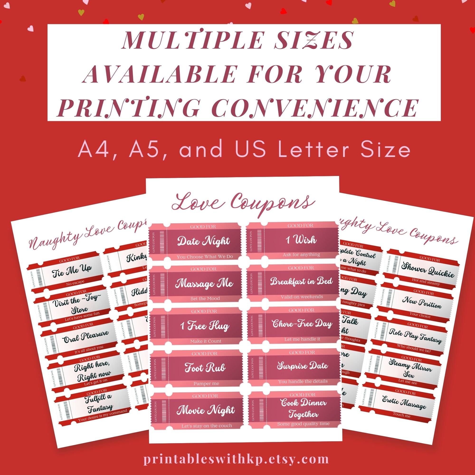 Printable Clean and Naughty Love Coupons Bundle Valentines Day ...