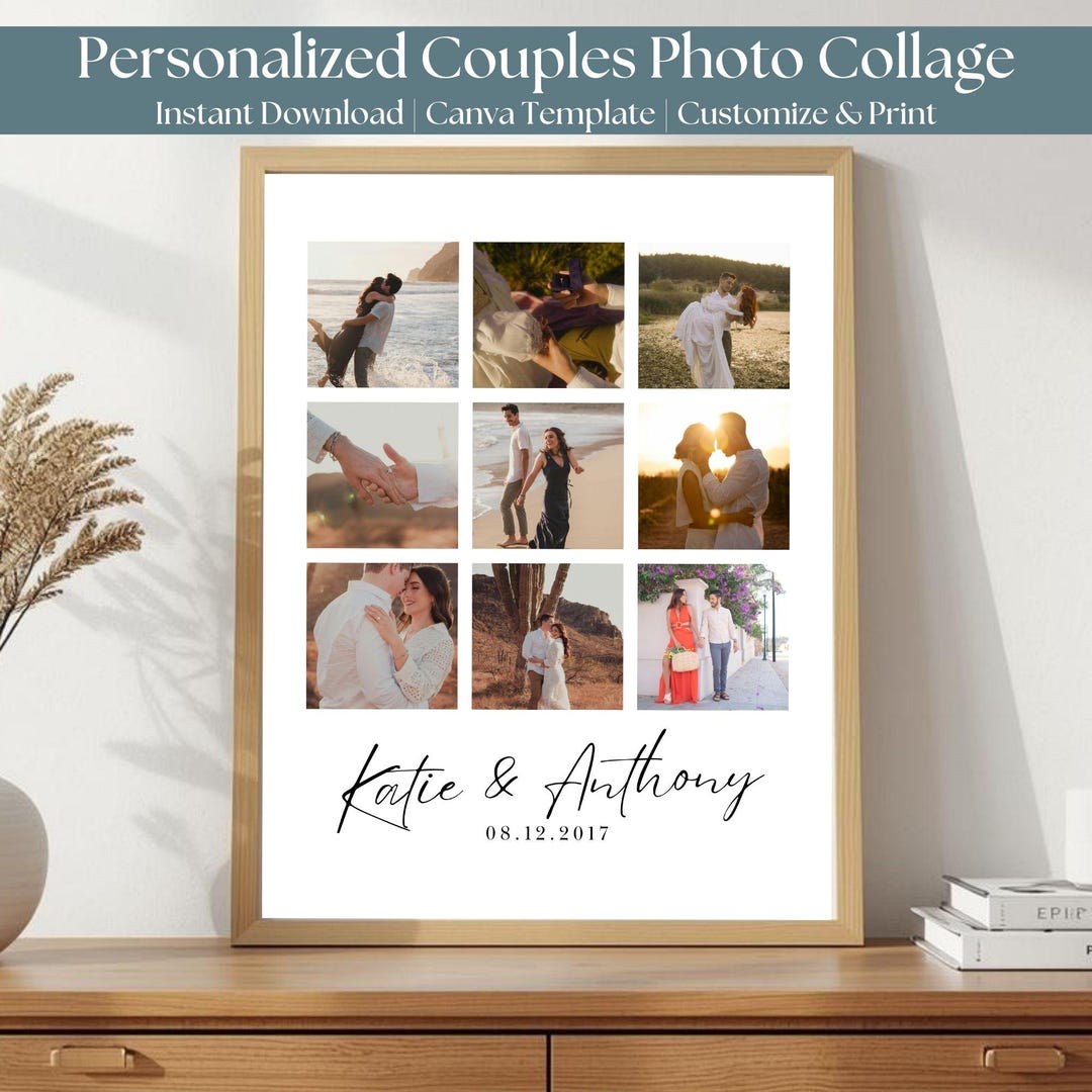Personalized Photo Collage Print: Anniversary Gift, Couples Gift ...