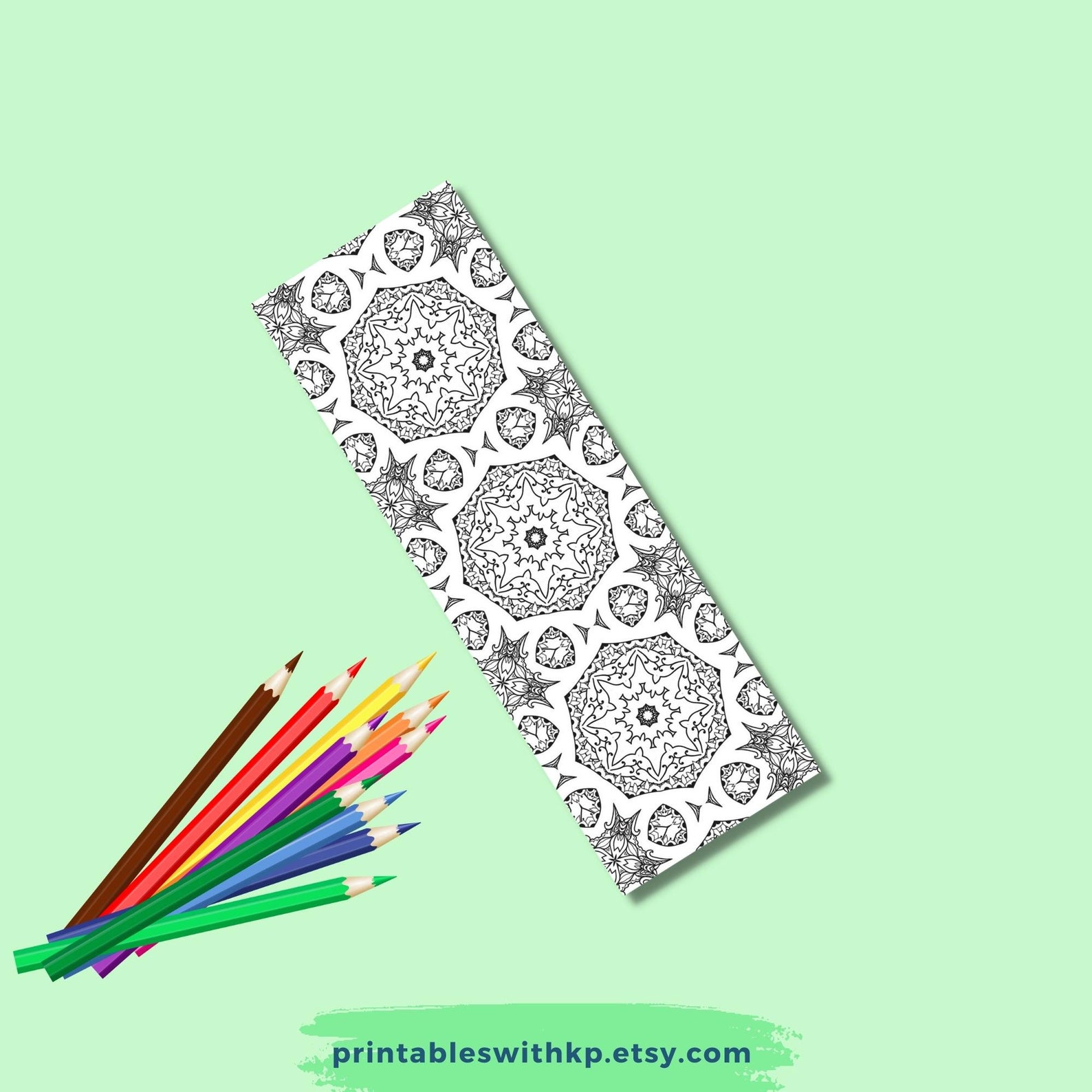 Printable Coloring Bookmarks | Digital Bookmarks Printable | Mandala ...