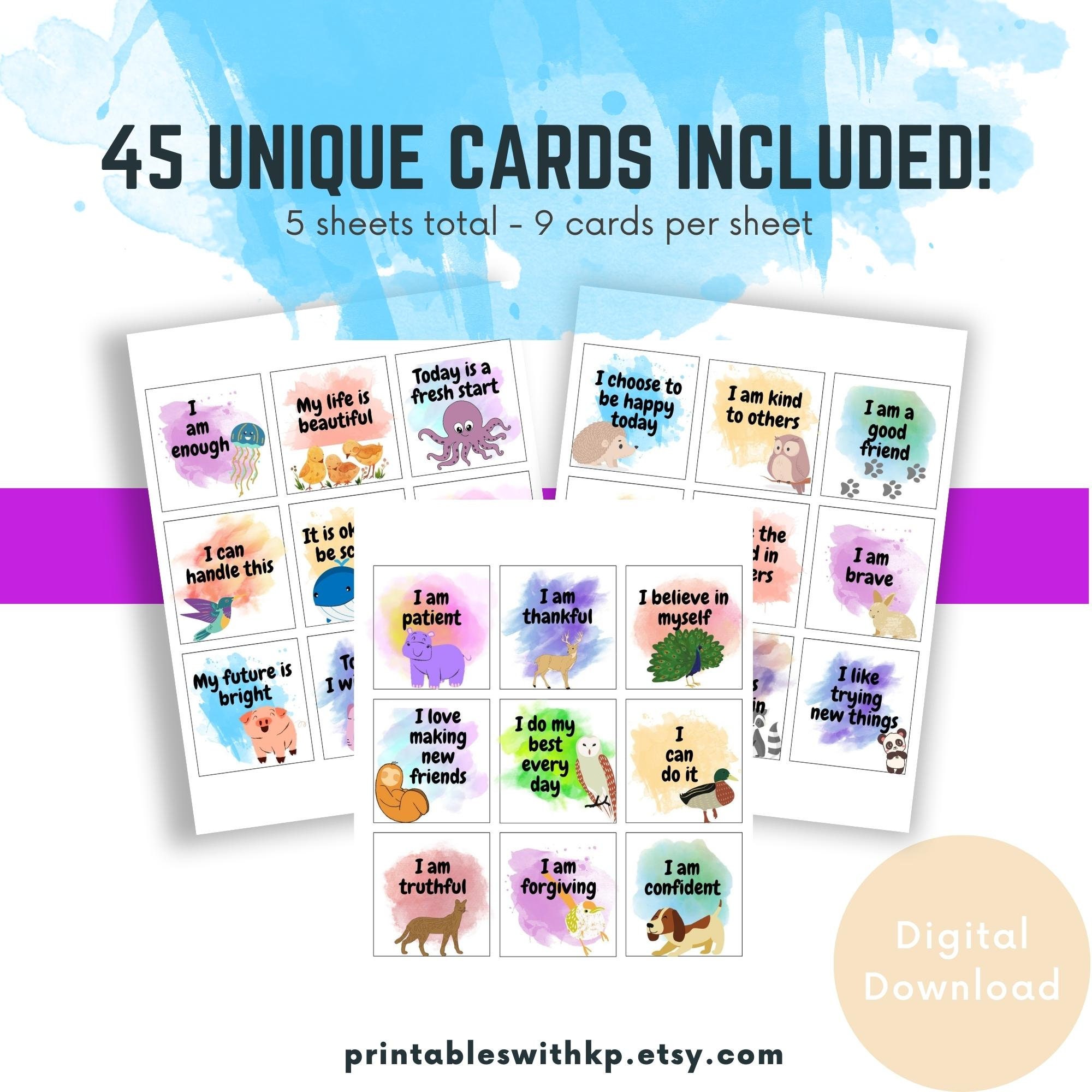 Printable Positive Affirmation Cards for Kids | Encouragement Cards ...