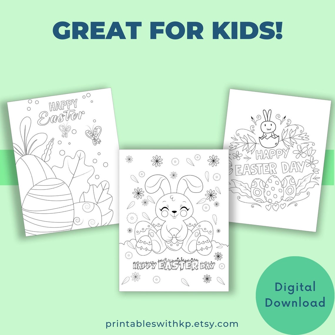 Printable Easter Bunny Coloring Pages | Coloring Pages for Kids Easter ...