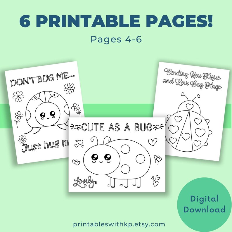 Printable Lady Bug Coloring Pages for Preschoolers, Easy Insect Kids ...