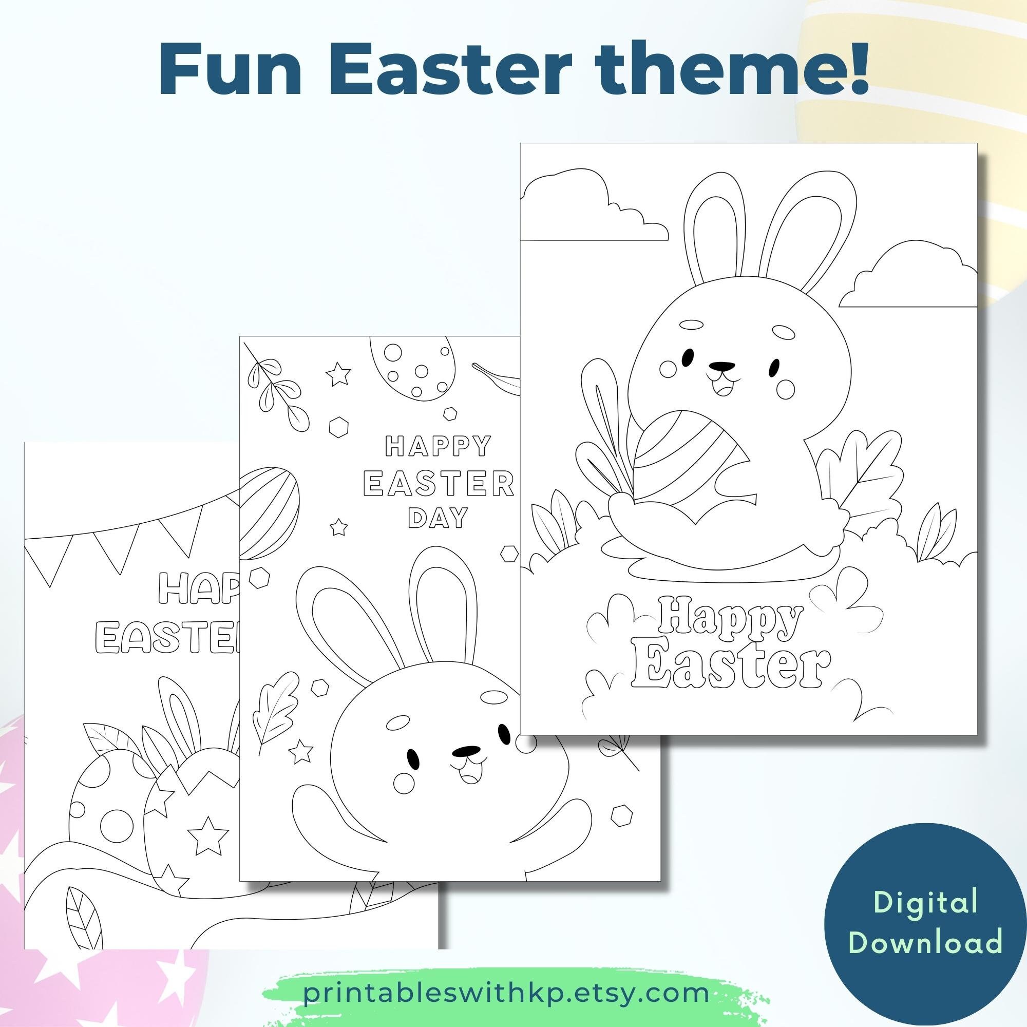 Printable Easter Bunny Coloring Pages | Coloring Pages for Kids Easter ...