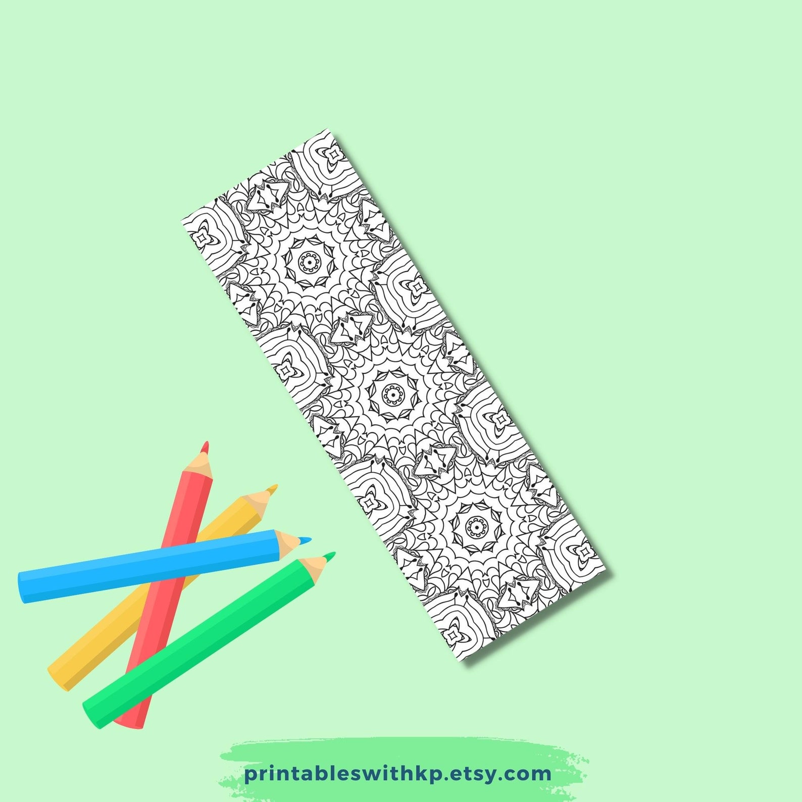 Printable Coloring Bookmarks | Digital Bookmarks Printable | Mandala ...