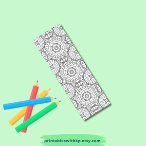 Printable Coloring Bookmarks | Digital Bookmarks Printable | Mandala ...