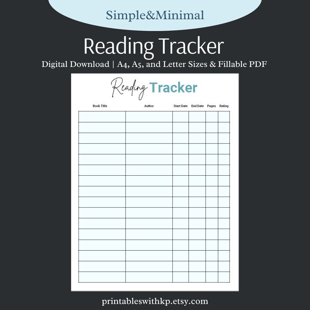 Printable and Digital Reading Log, Book Log, Great for Avid Readers ...