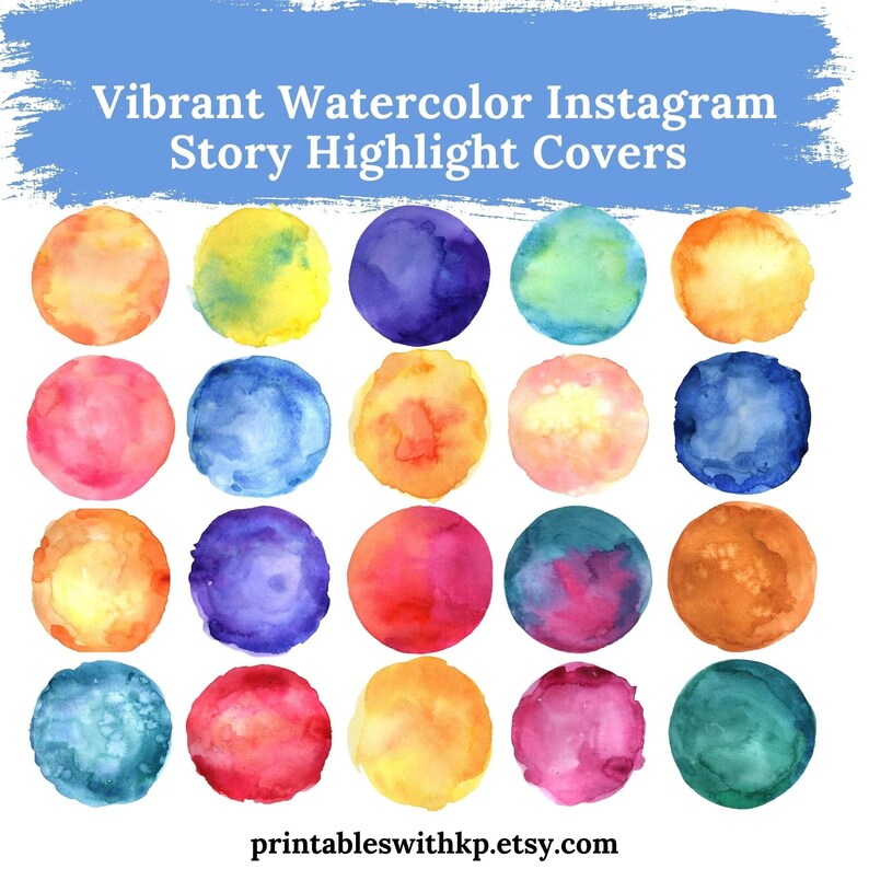 Watercolor Instagram Highlight Covers | Colorful Ig Highlight Covers ...