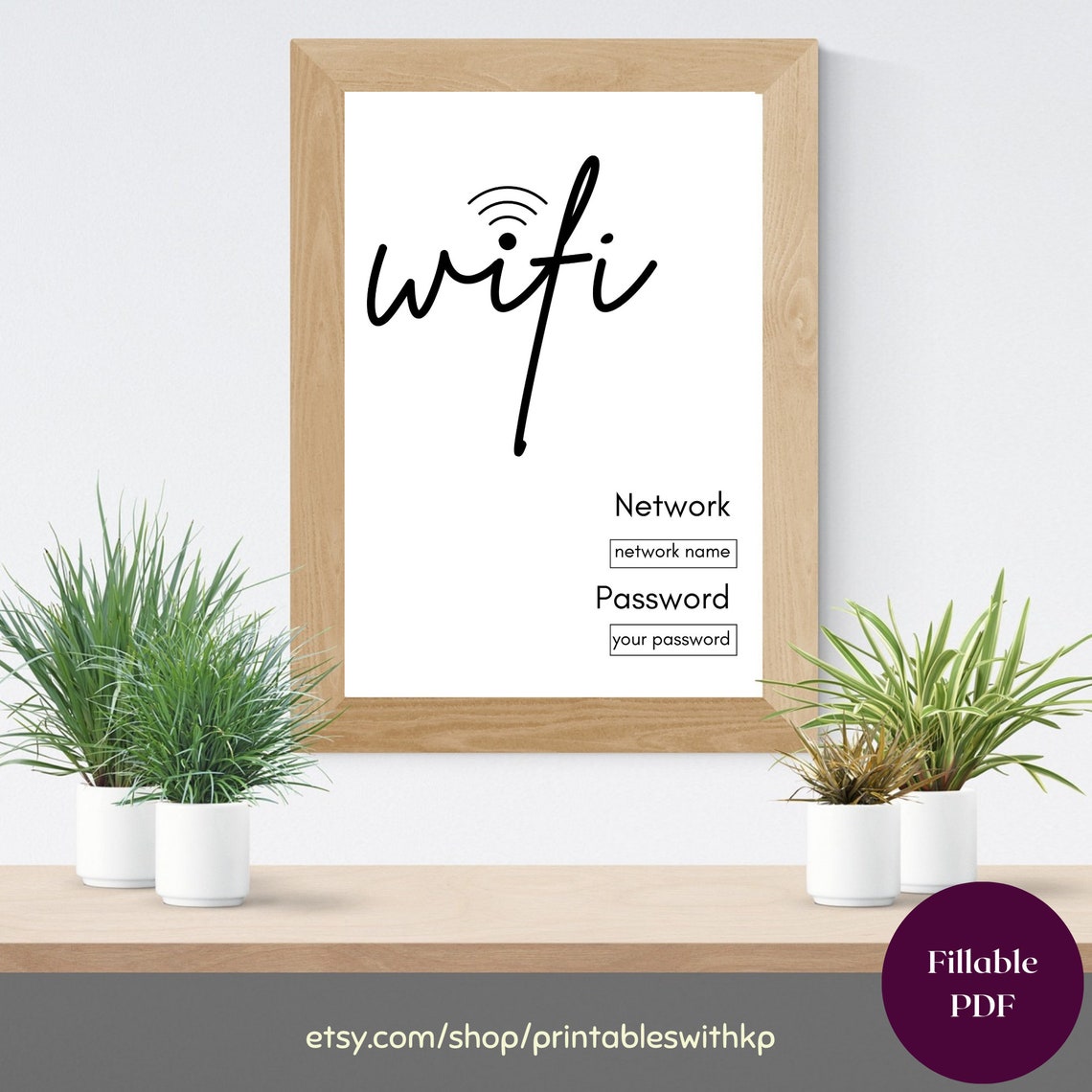 Internet Password Sign | Wifi Sign for Guest Bedrooms | Airbnb Internet ...