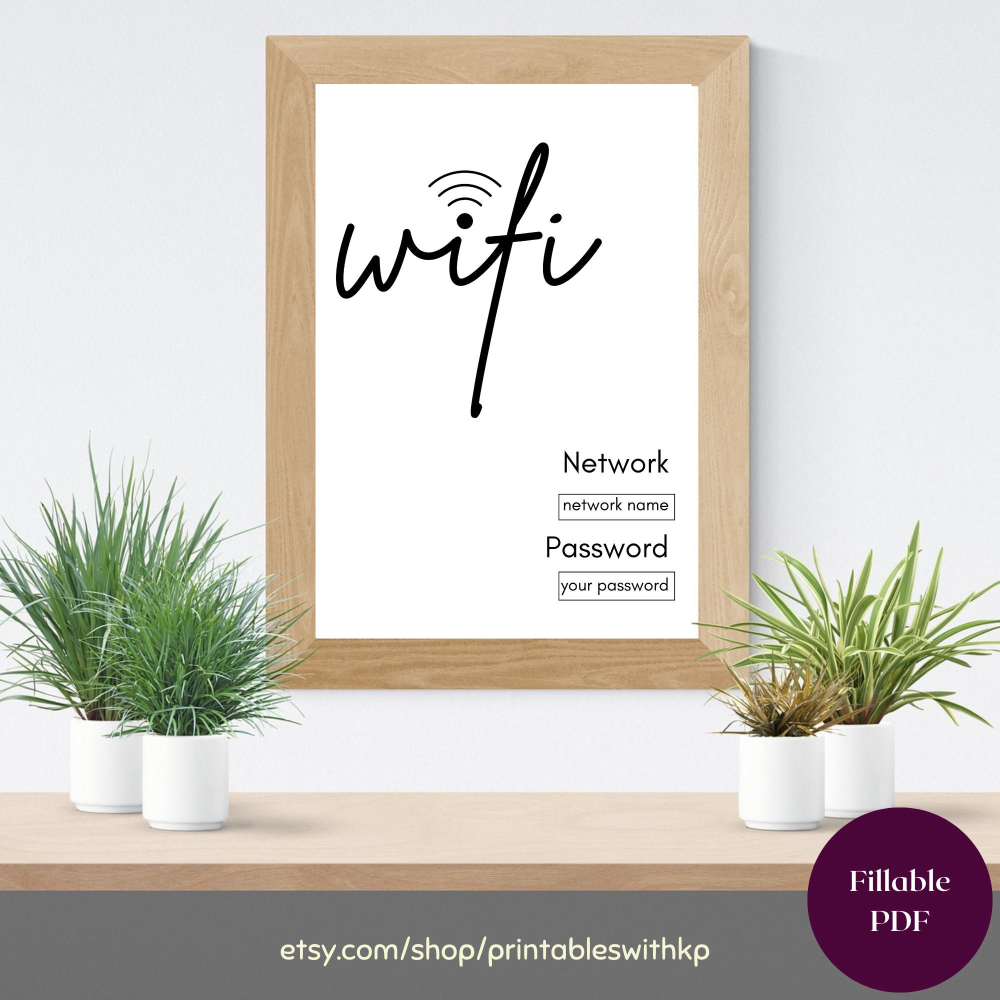 Internet Password Sign | Wifi Sign for Guest Bedrooms | Airbnb Internet ...