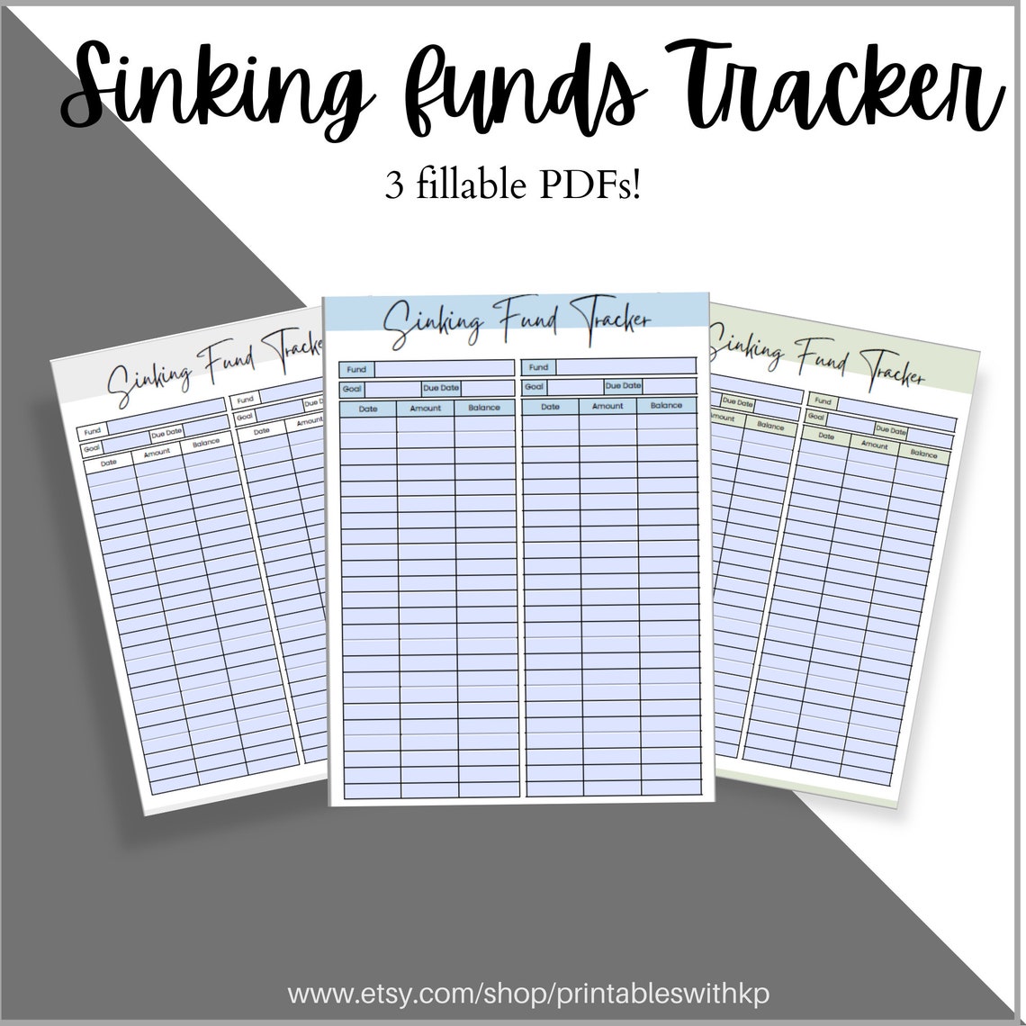 Printable Sinking Funds Tracker | Fillable Savings Tracker | Vacation ...