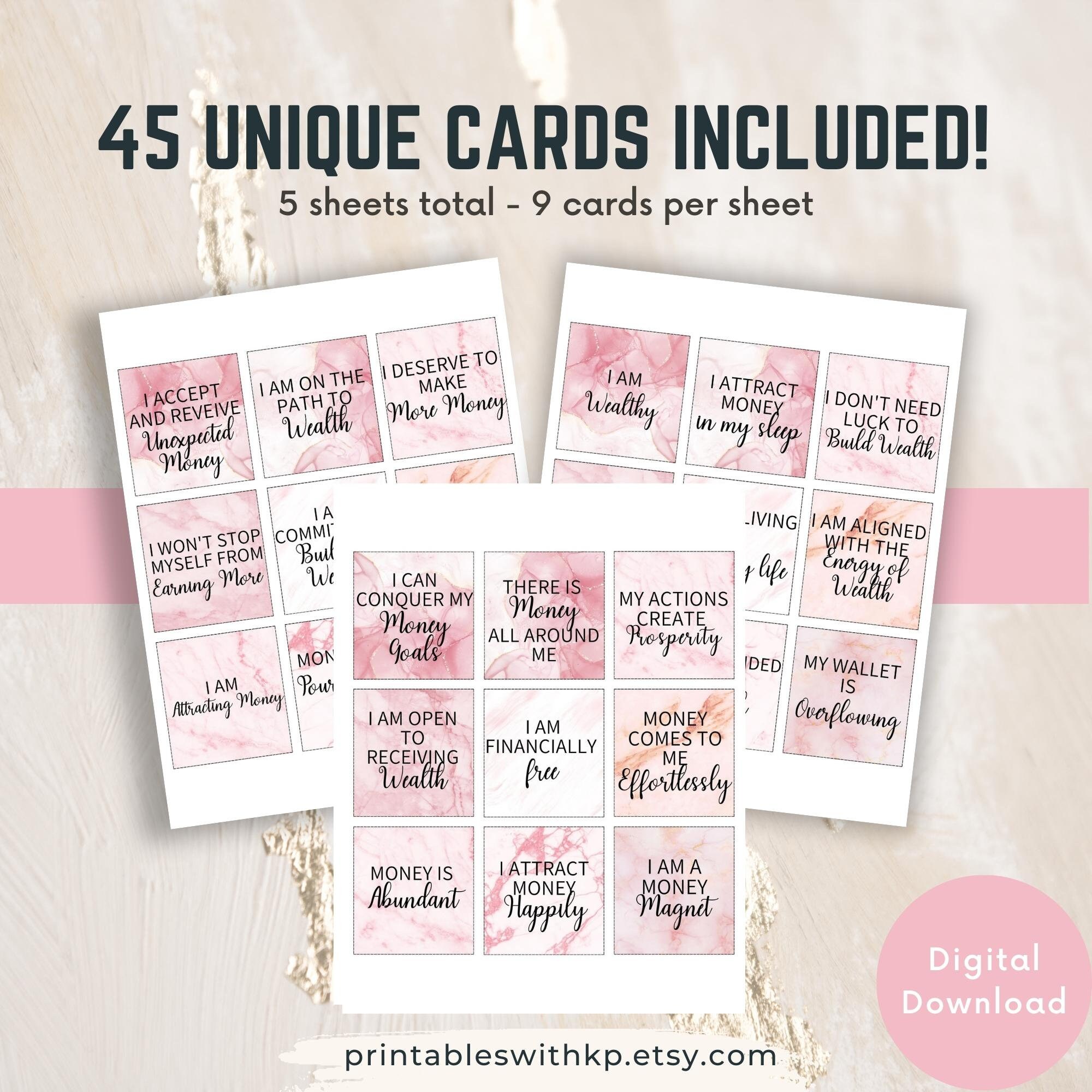 Positive Money Affirmation Cards Printable Money Manifestation Cards ...