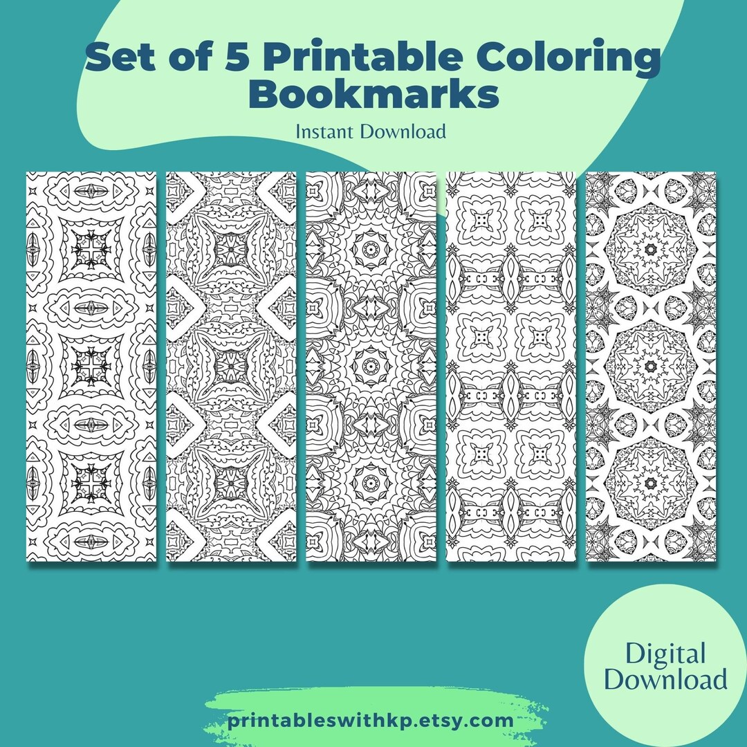 Printable Coloring Bookmarks | Digital Bookmarks Printable | Mandala ...