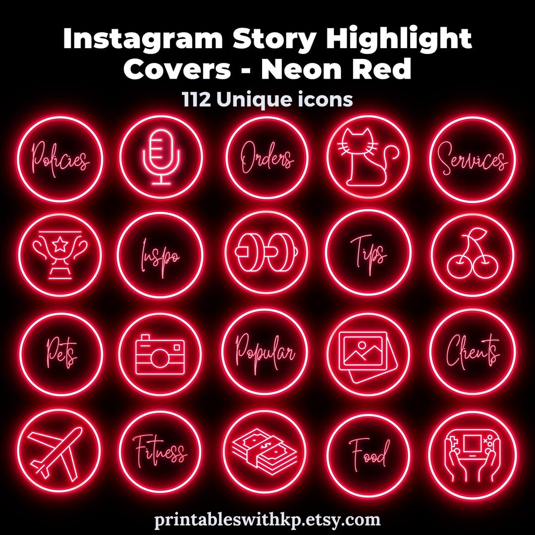 Instagram Highlight Covers Red | Ig Highlight Covers | Instagram Story ...