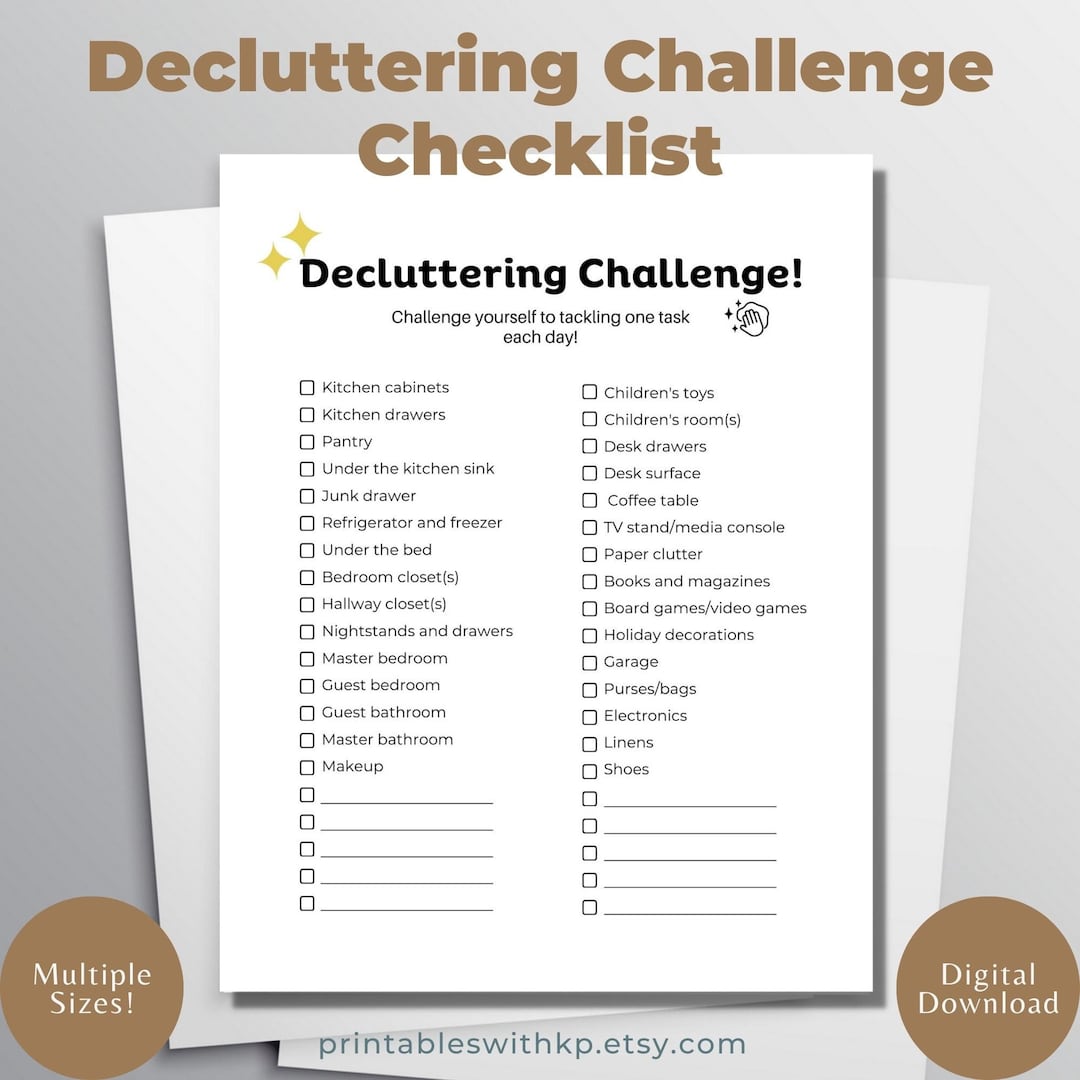 Declutter Checklist | Declutter Challenge | Declutter in 30 Days ...