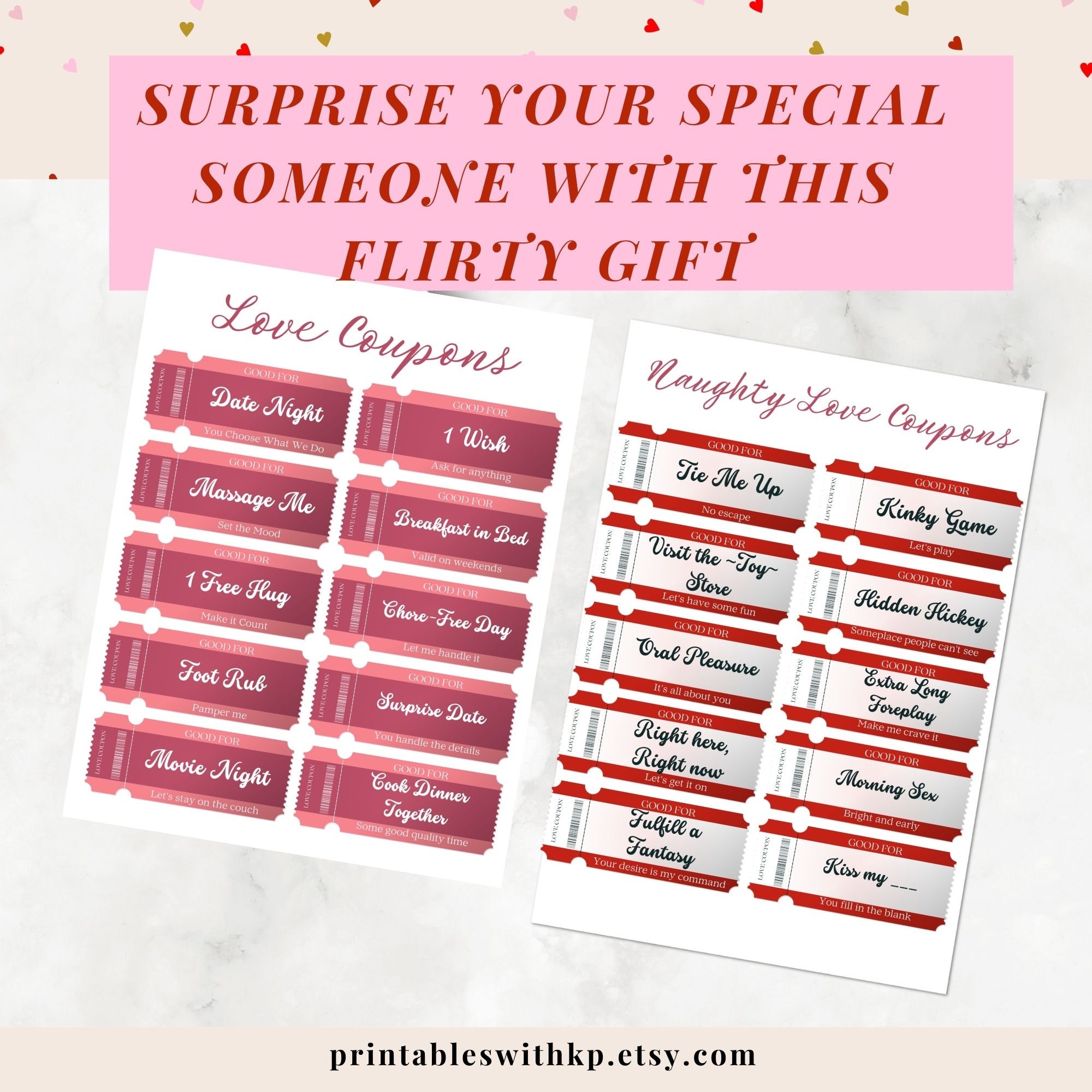 Printable Clean and Naughty Love Coupons Bundle Valentines Day ...