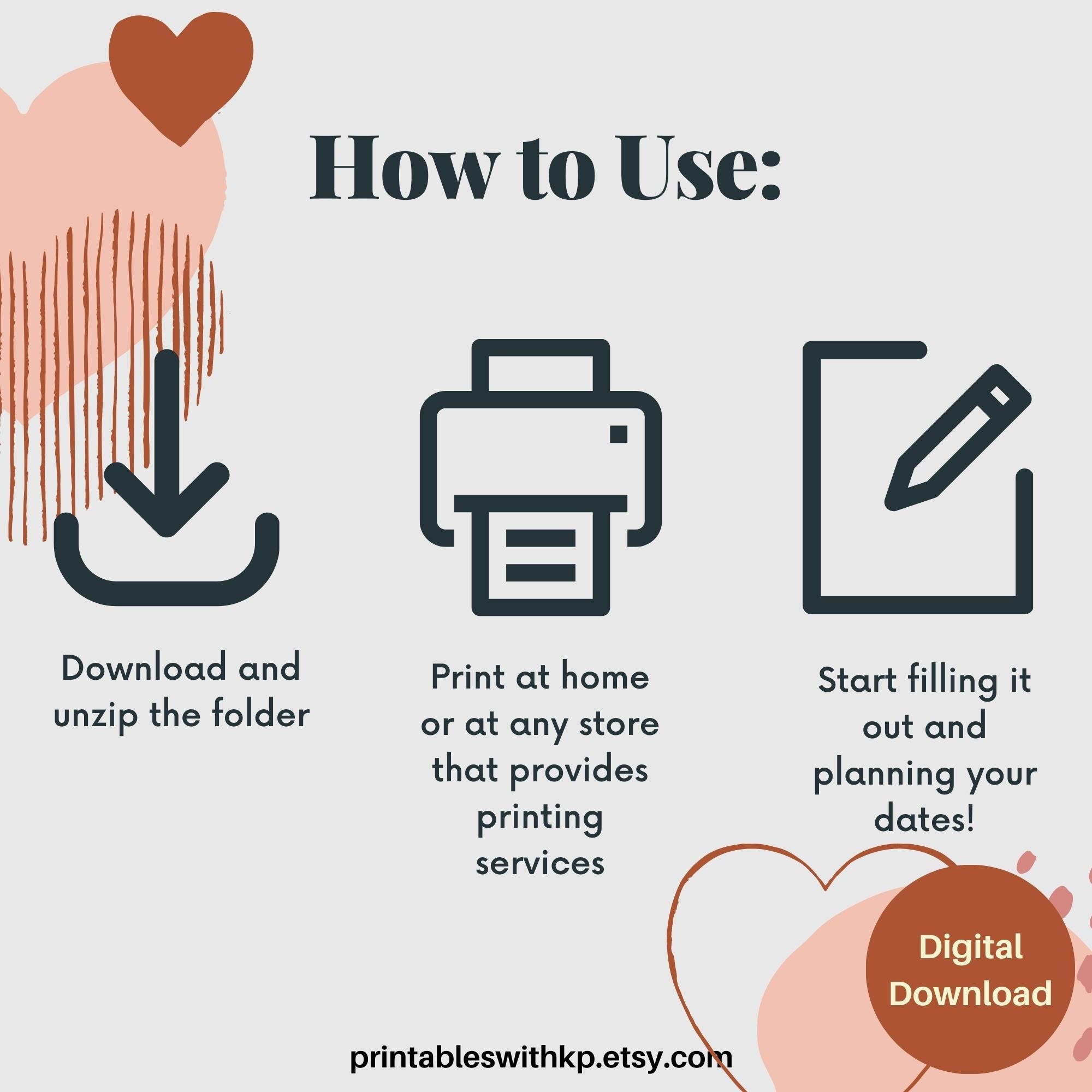 Printable Date Night Planner With Date Night Ideas, Reflection Prompts ...
