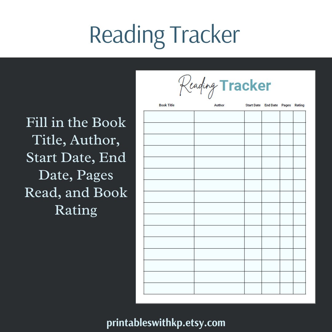 Printable and Digital Reading Log, Book Log, Great for Avid Readers ...