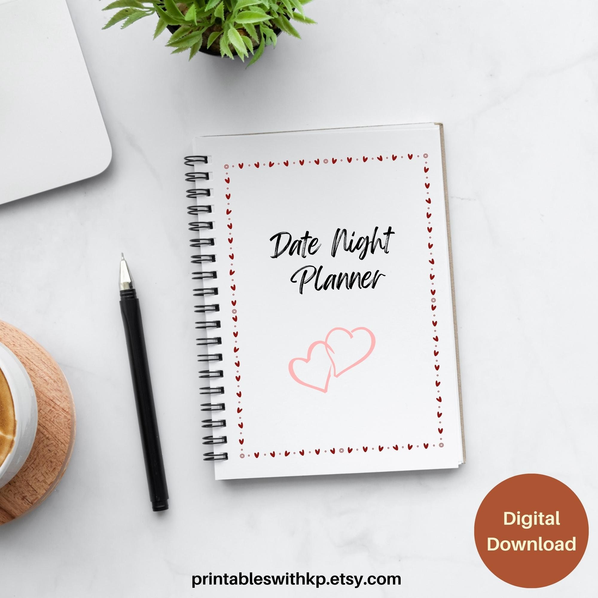 Printable Date Night Planner With Date Night Ideas, Reflection Prompts ...