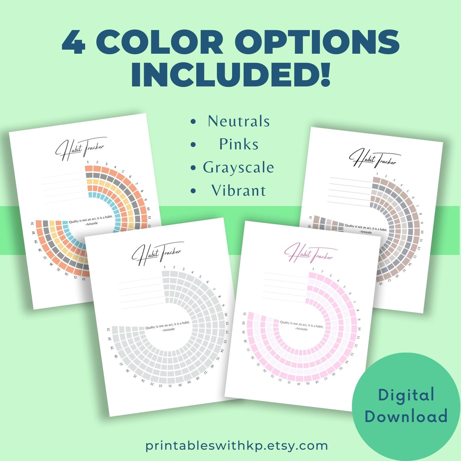 Habit Tracker Printable Daily Habit Tracker Habit Tracker Monthly ...