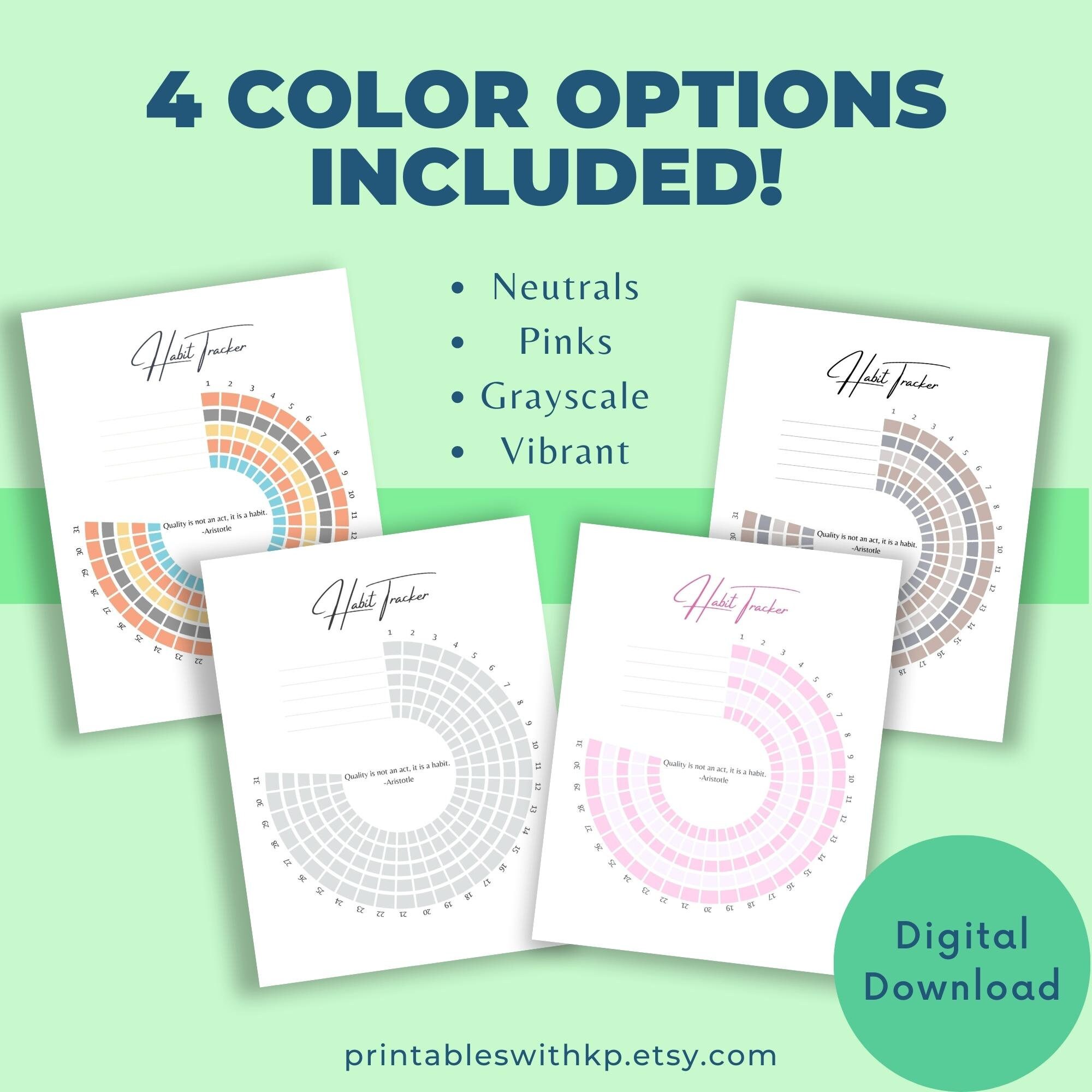 Habit Tracker Printable Daily Habit Tracker Habit Tracker Monthly ...