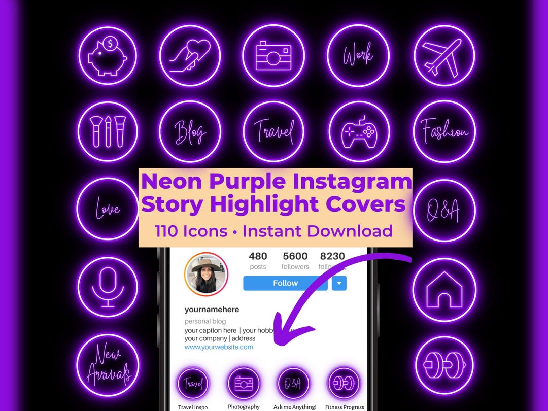 Instagram Highlight Covers Purple | Ig Highlight Covers | Instagram ...