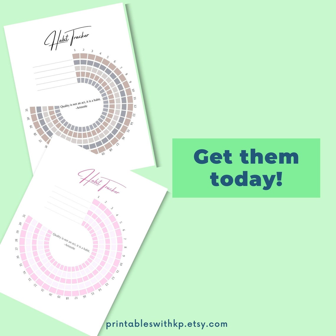 Habit Tracker Printable Daily Habit Tracker Habit Tracker Monthly ...