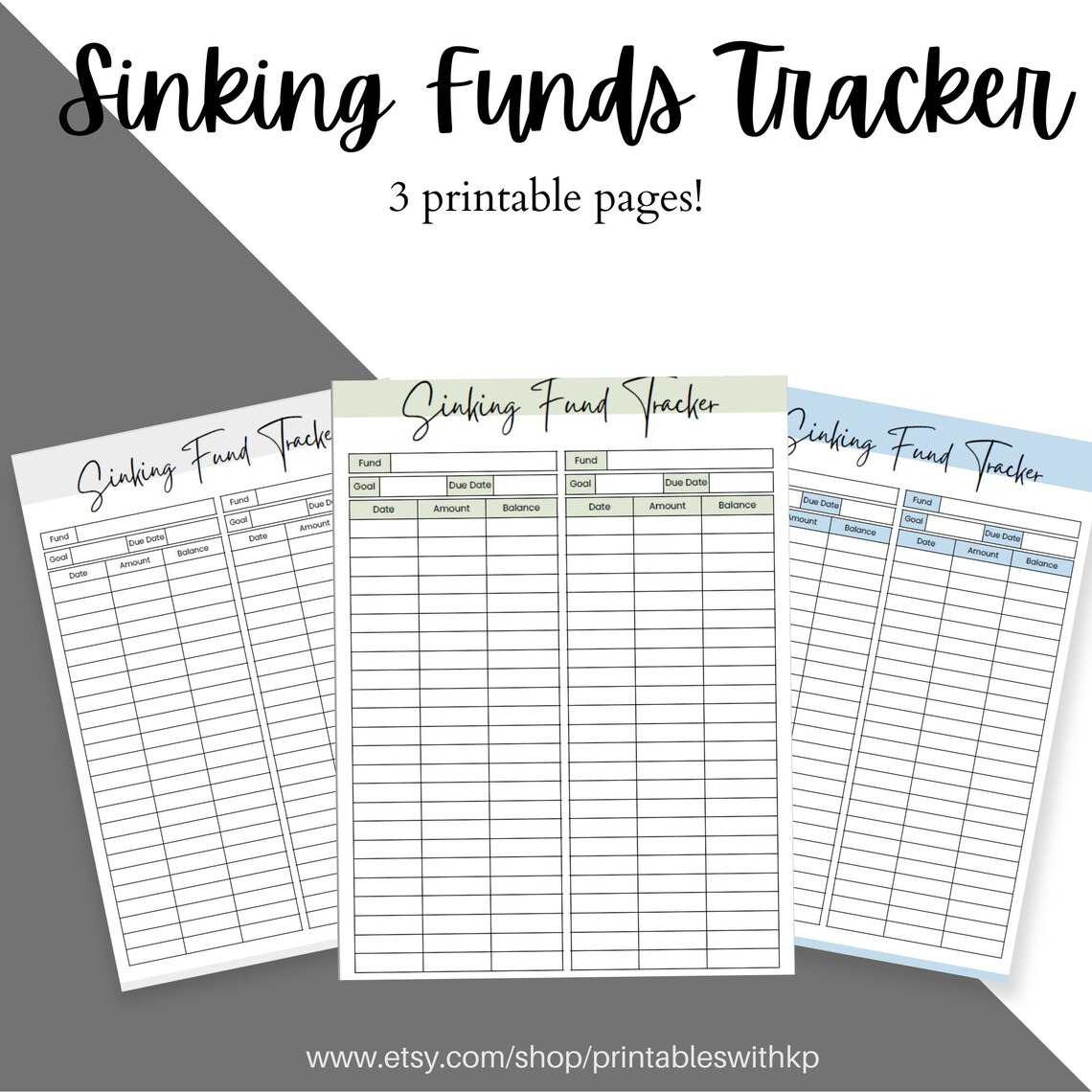 Printable Sinking Funds Tracker | Fillable Savings Tracker | Vacation ...