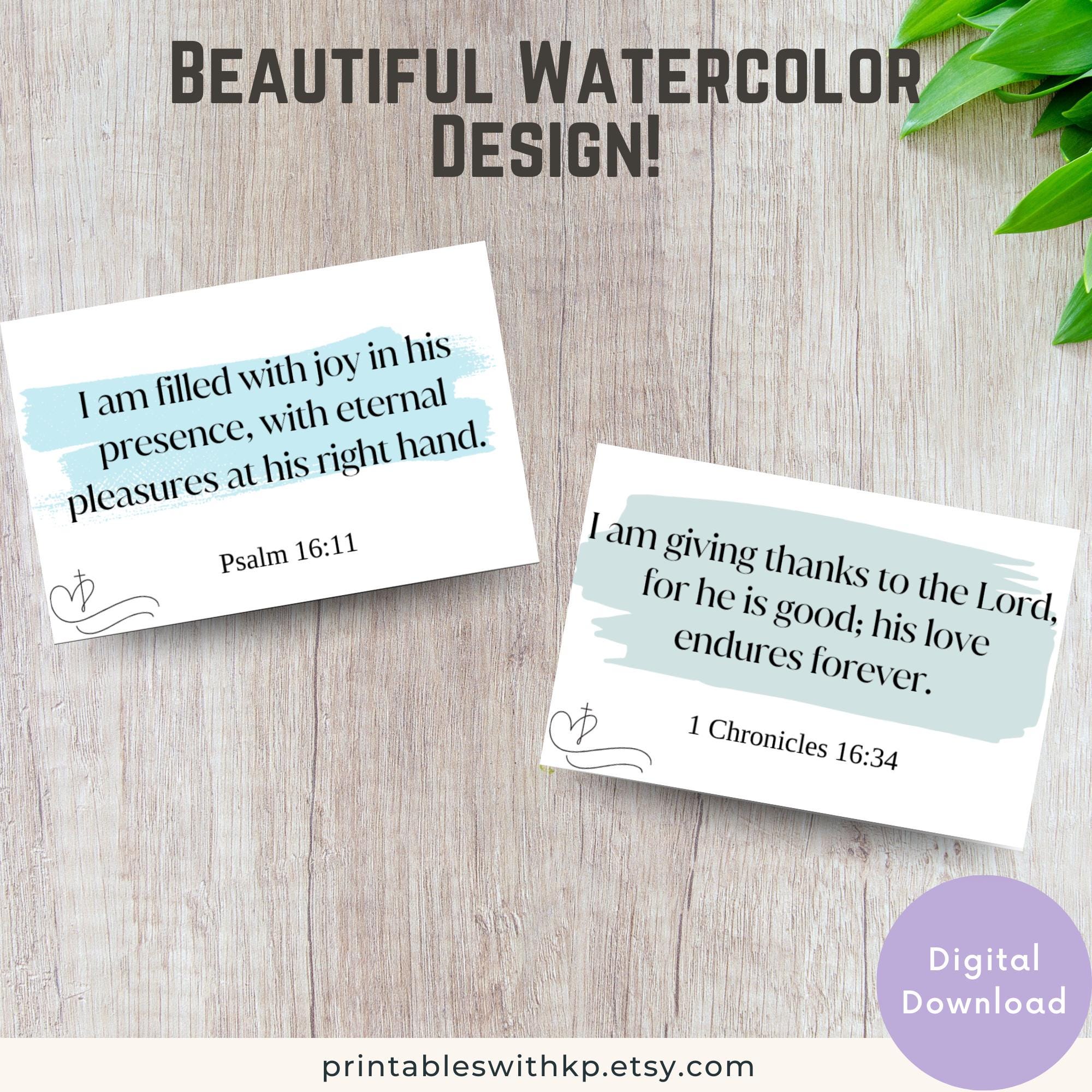 Christian Scripture Affirmation Cards, Printable Bible Verse Cards ...