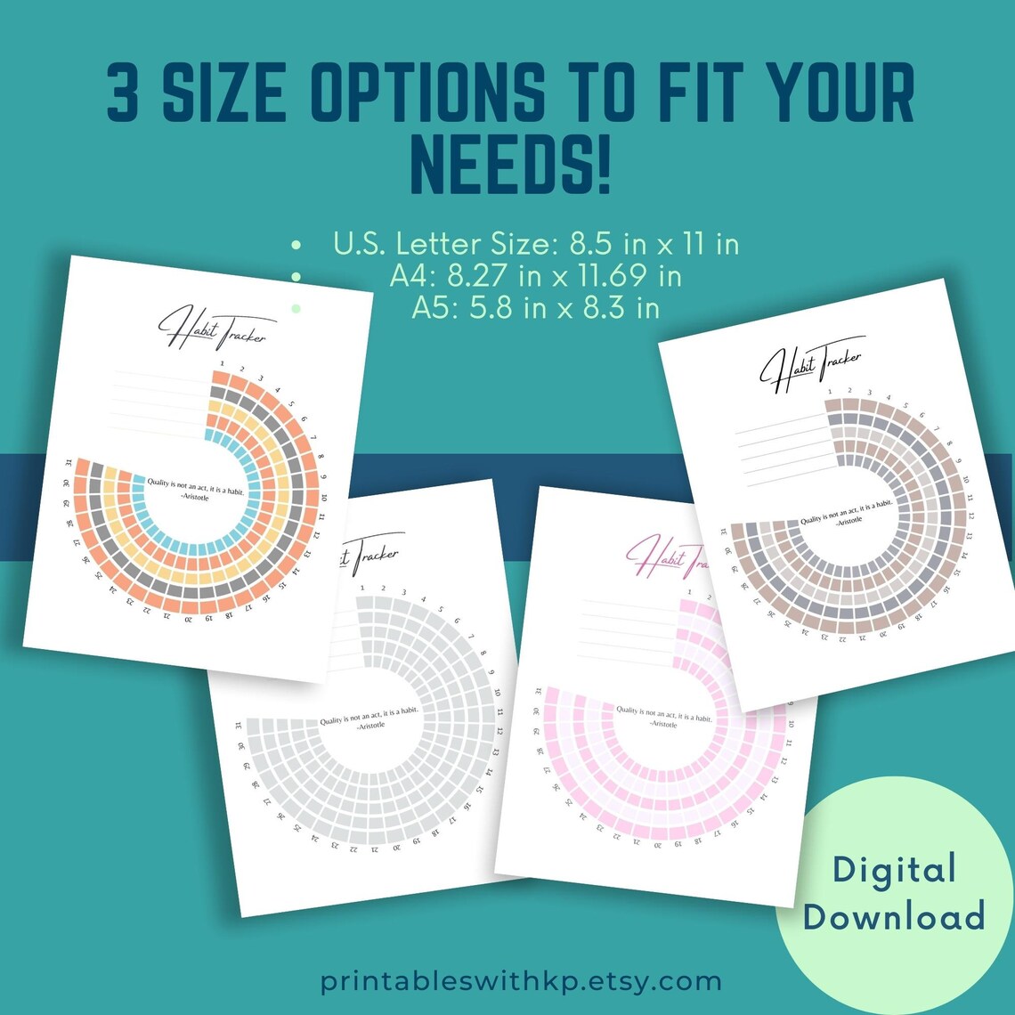 Habit Tracker Printable Daily Habit Tracker Habit Tracker Monthly ...