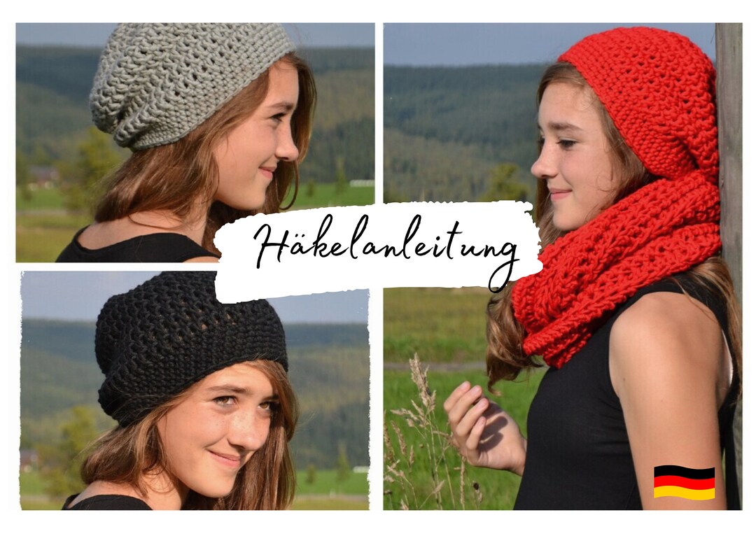 CROCHET PATTERN Set CHARLENE Set Beanie and Loop for the Whole Family ...