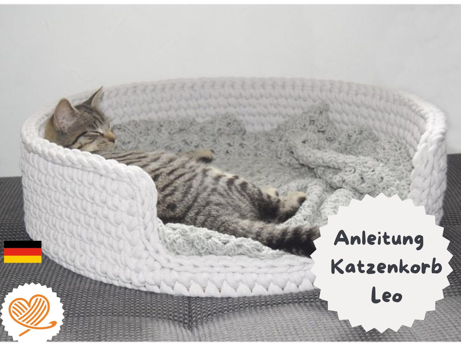 Crochet Pattern + Leo + Cat Basket, Dog Basket, Cat Bed, Crochet Basket ...