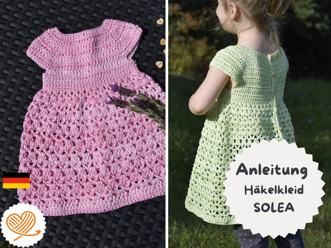 Crochet Pattern + Solea + Crochet Dress RVO, Cute Baby Dress, Summer ...
