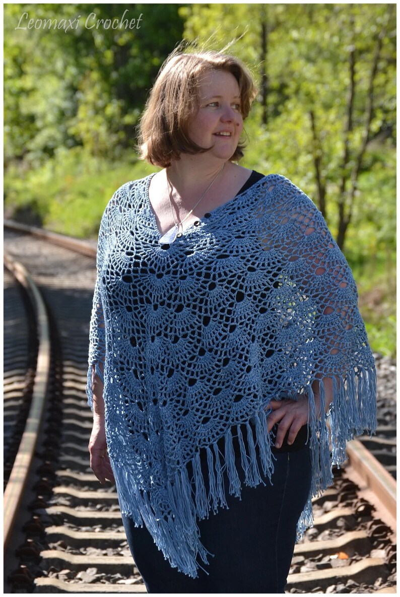 CROCHET PATTERN + LINA + Summer Poncho, Poncho for Children and Women ...