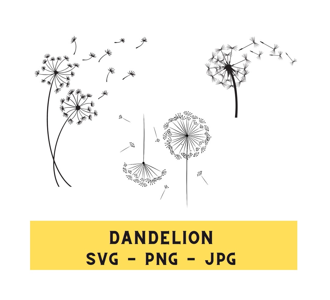 Dandelion SVG, PNG, Digital Images, Floral Clipart, Dandelions Svg ...