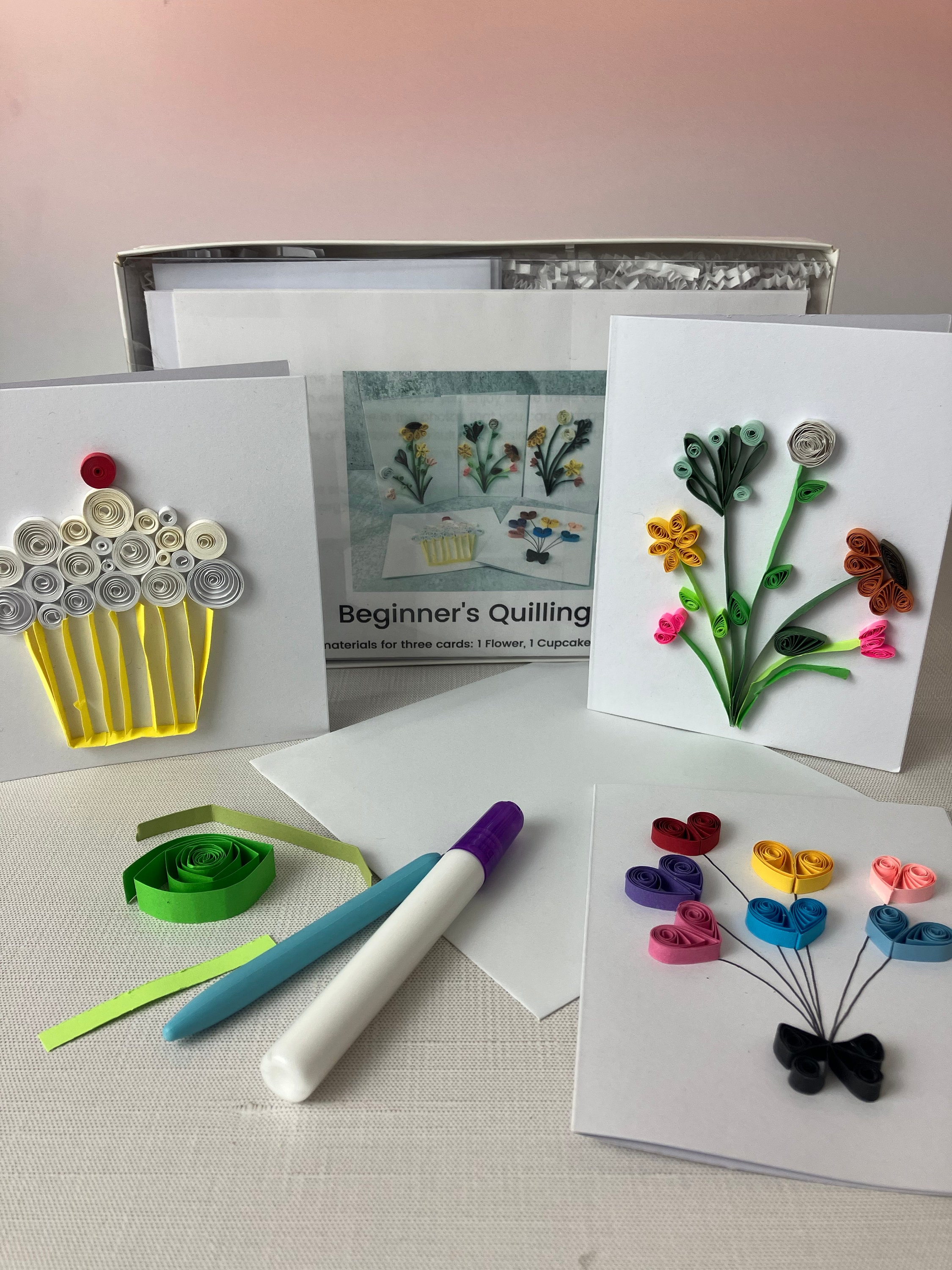 Beginner's Quilling Kit Learn Quilling Techniques With Fun Card Designs ...