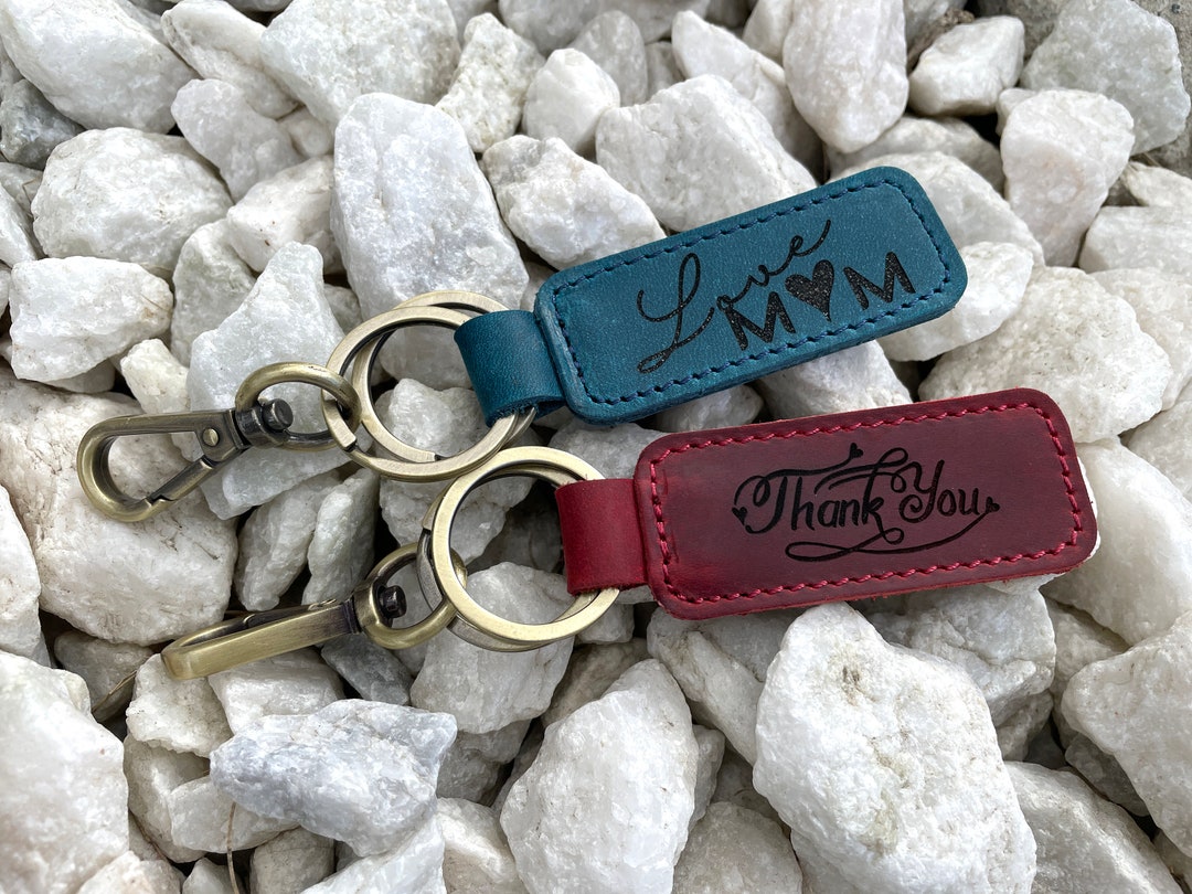 Engraved Leather Keychain, Personalized Gift (3cm X 11cm) - Etsy