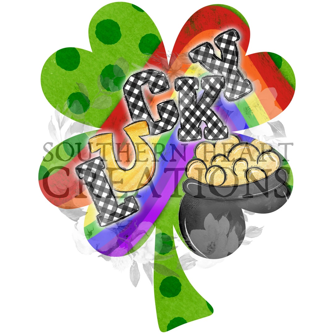 Rainbow Shamrock PNG Digital File - Etsy
