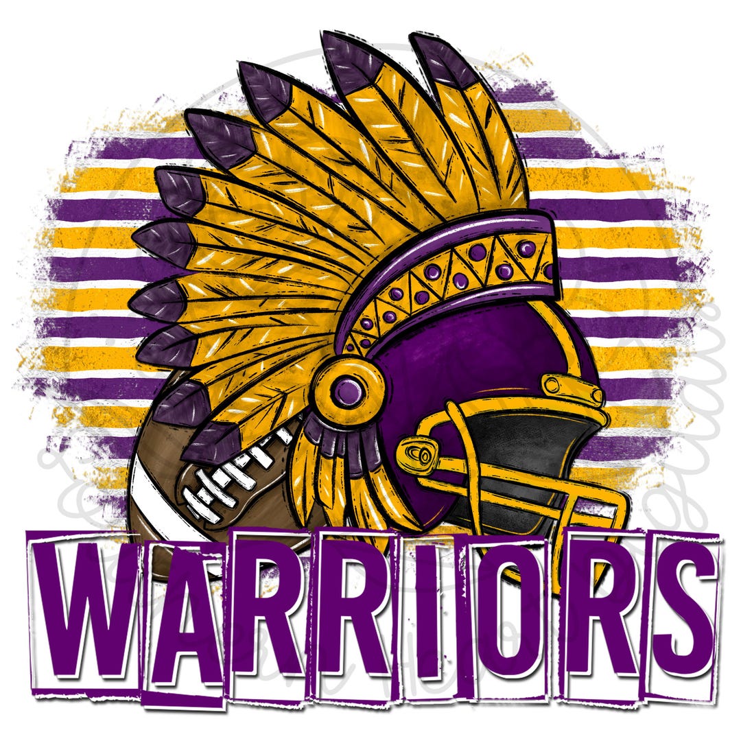 Purple and Yellow Gold Warriors Football PNG Digital Download - Etsy