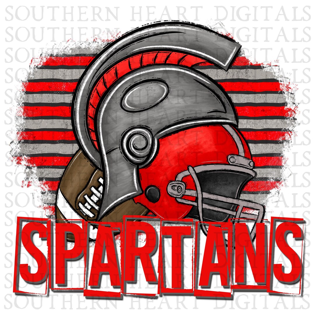 Red and Gray Spartans Football PNG Digital Download - Etsy