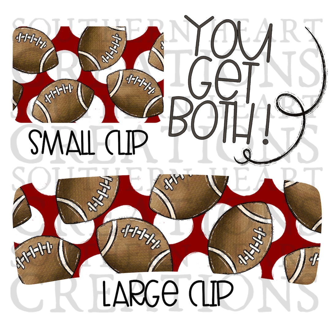 Maroon and White Football Claw Clip Attachment Bundle PNG Digital ...