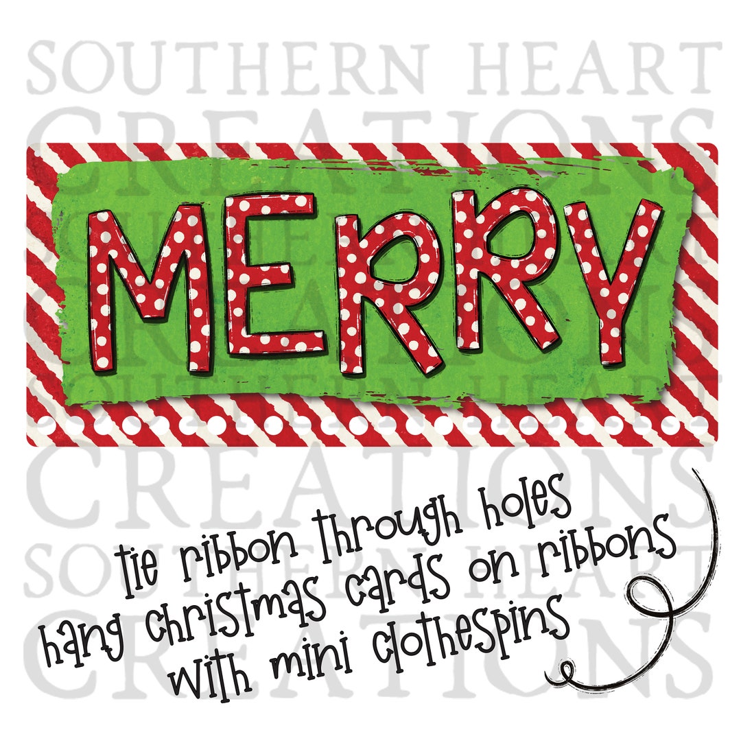 Merry Door Hanger PNG Digital File - Etsy