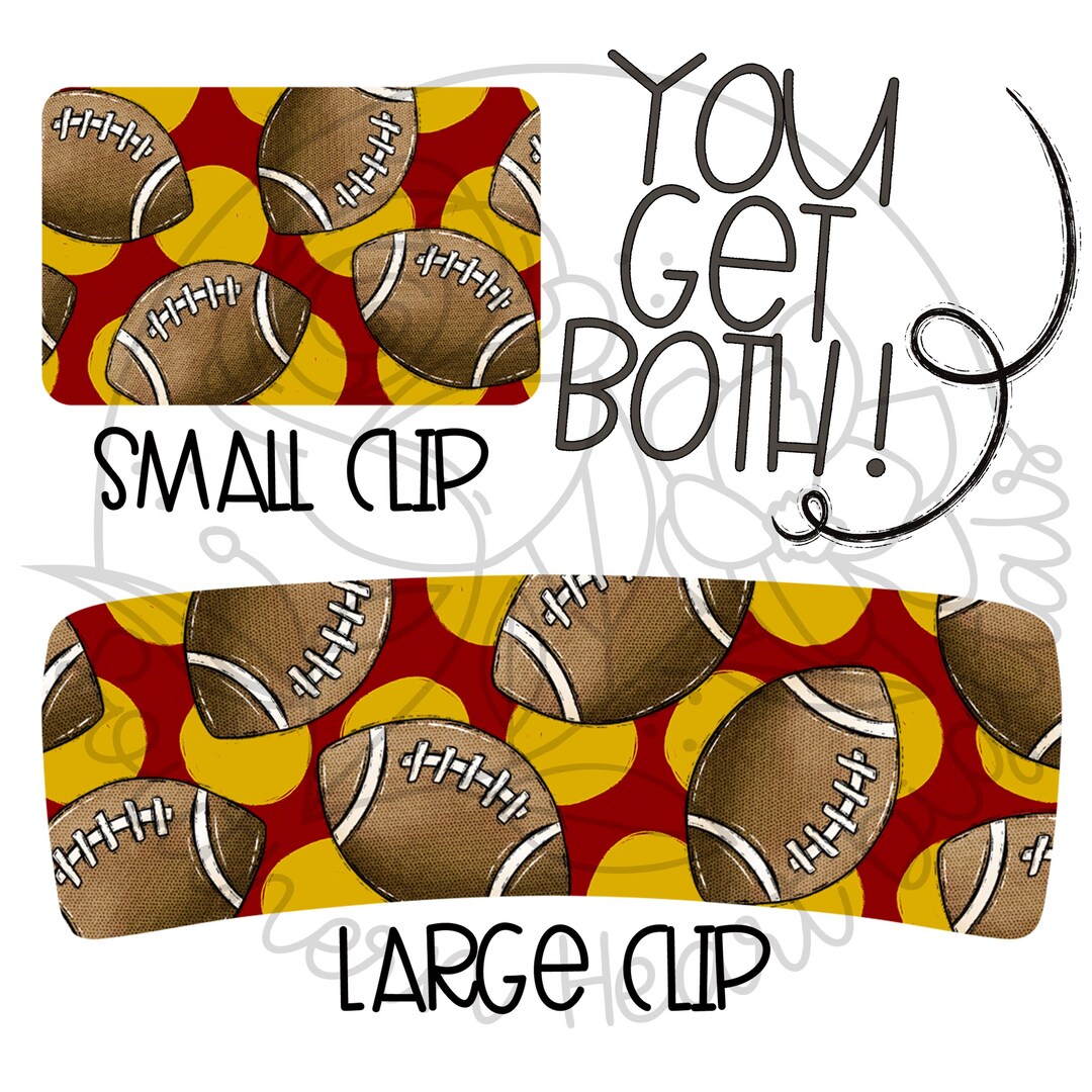 Maroon and Gold Football Claw Clip Attachment Bundle PNG Digital ...