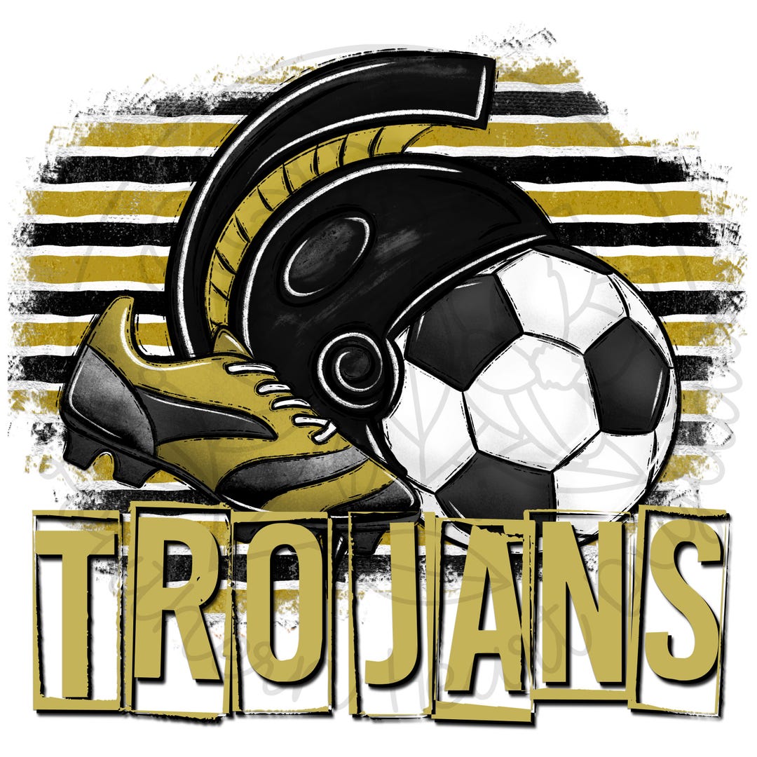 Black and Gold Trojans Soccer PNG Digital Download - Etsy